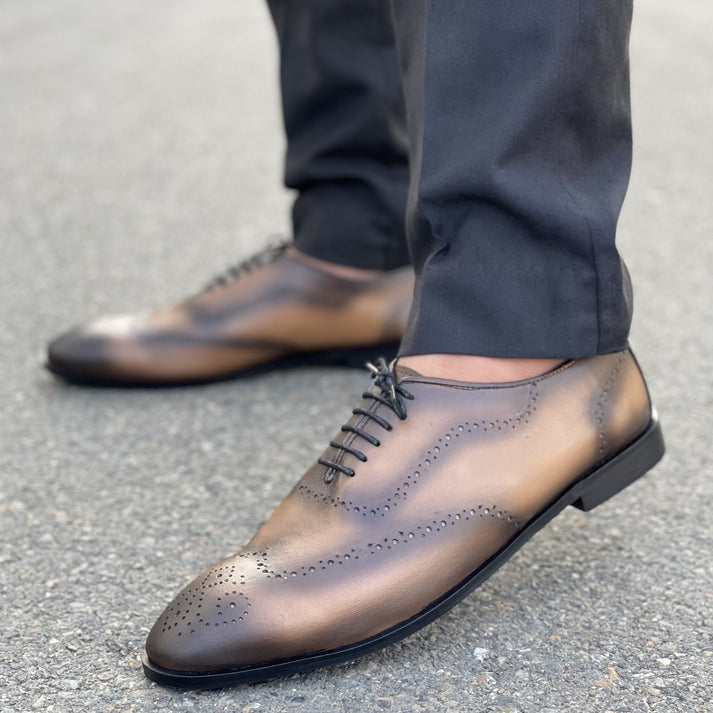 LE Premium Leather Broque Wholecut Formal Shoe - 810 – leatheremporiopk